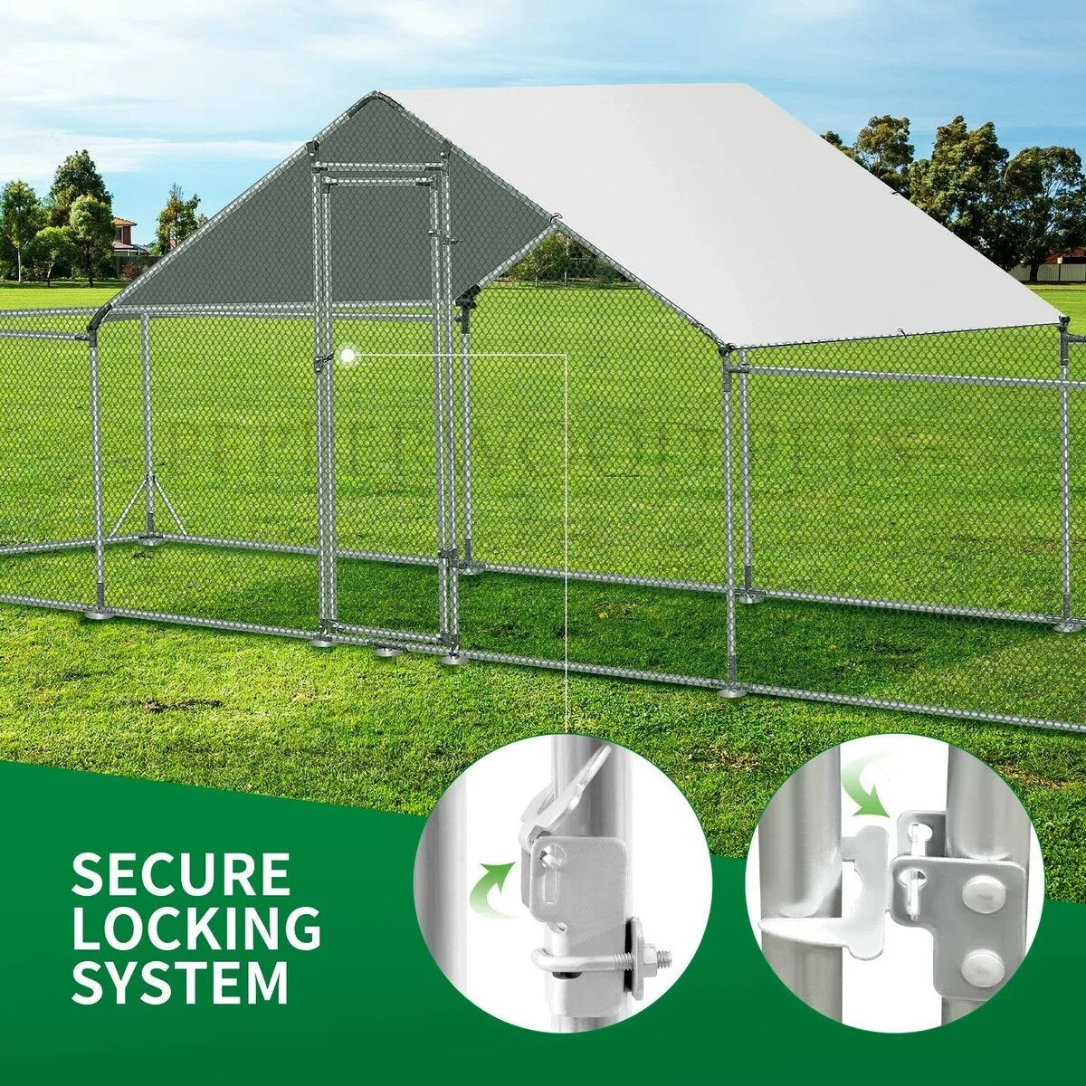 Long Narrow Chicken Coop | 7m Long Chicken Run for 40 Chickens ...